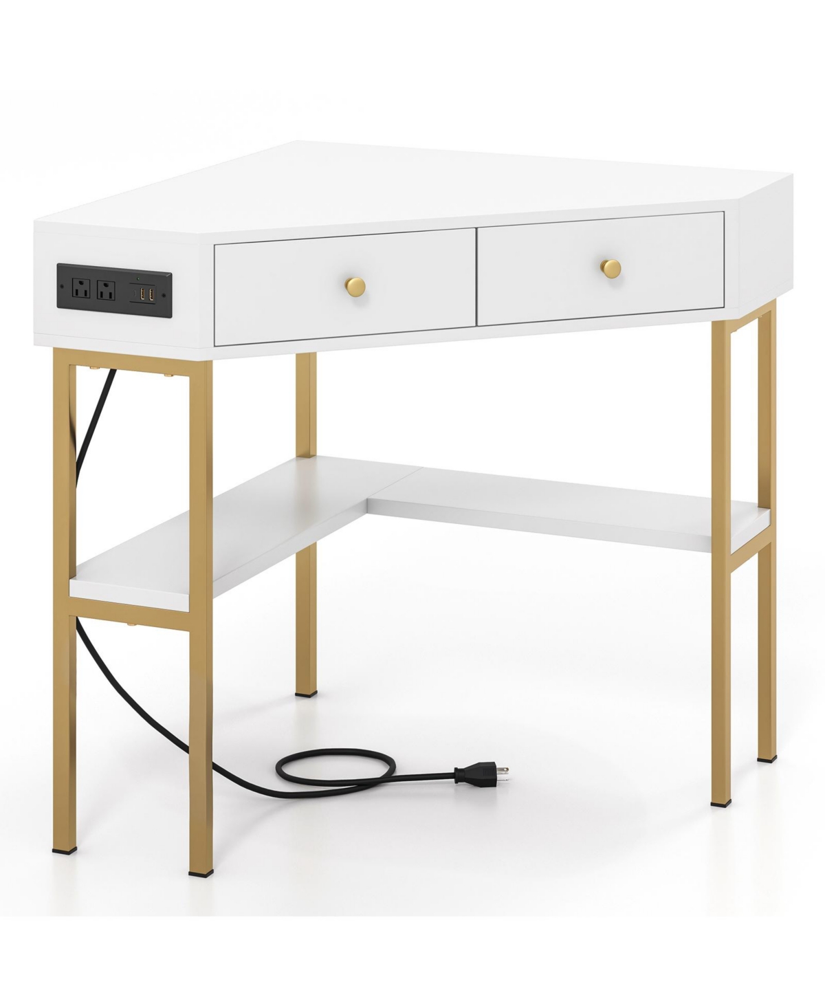 Click here for Gouun Triangle Corner Desk with Charging Station w... prices