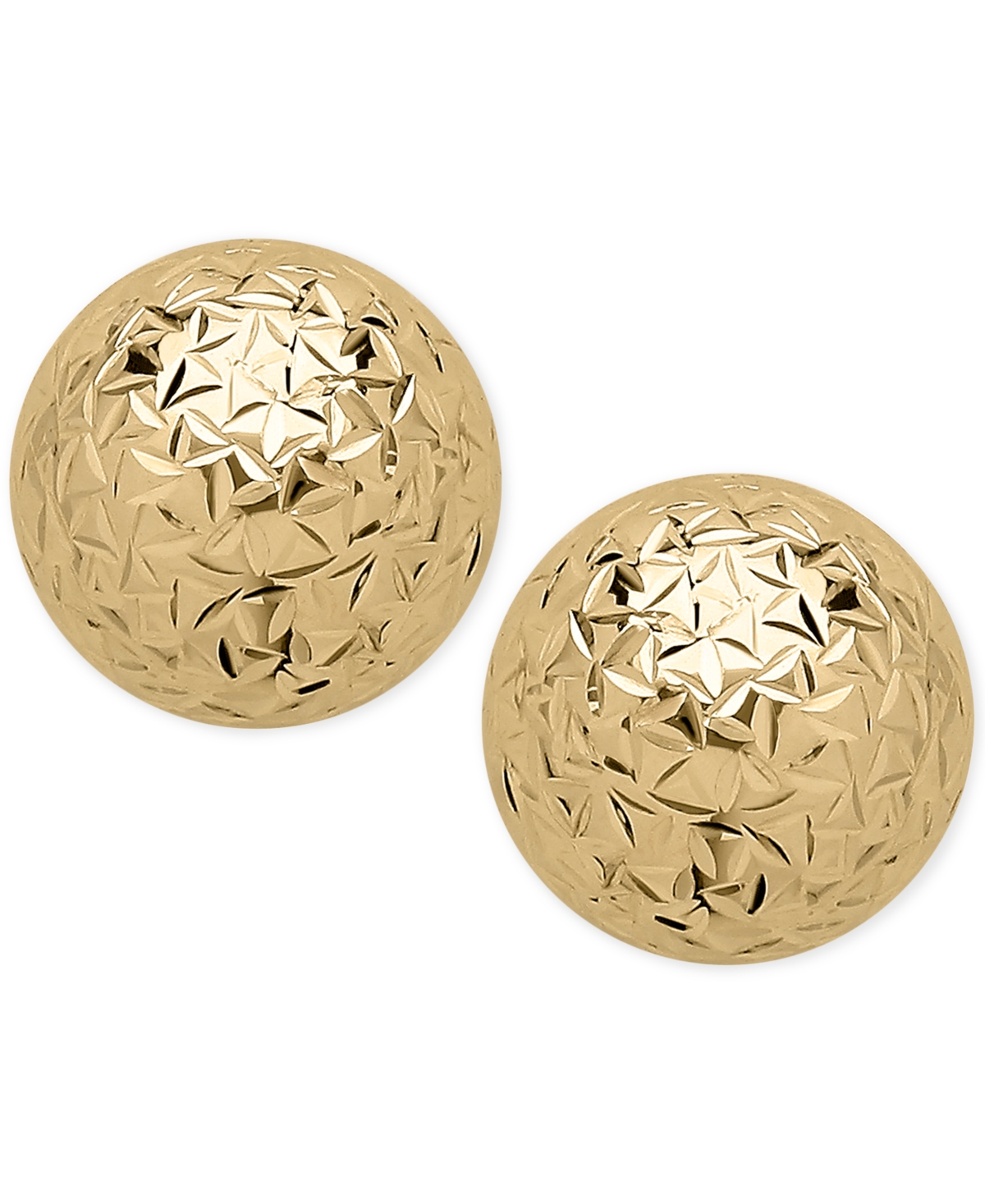 Click here for Crystal-Cut Ball Stud Earrings (10mm) in 14k Gold prices