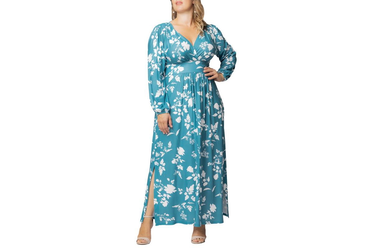 Click here for Kiyonna Plus Size Kelsey Long Sleeve Maxi Dress -... prices