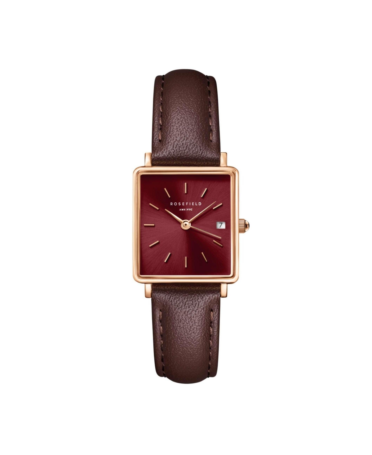 Click here for Rosefield Boxy Xs Womens Brown Leather Watch 24mm... prices