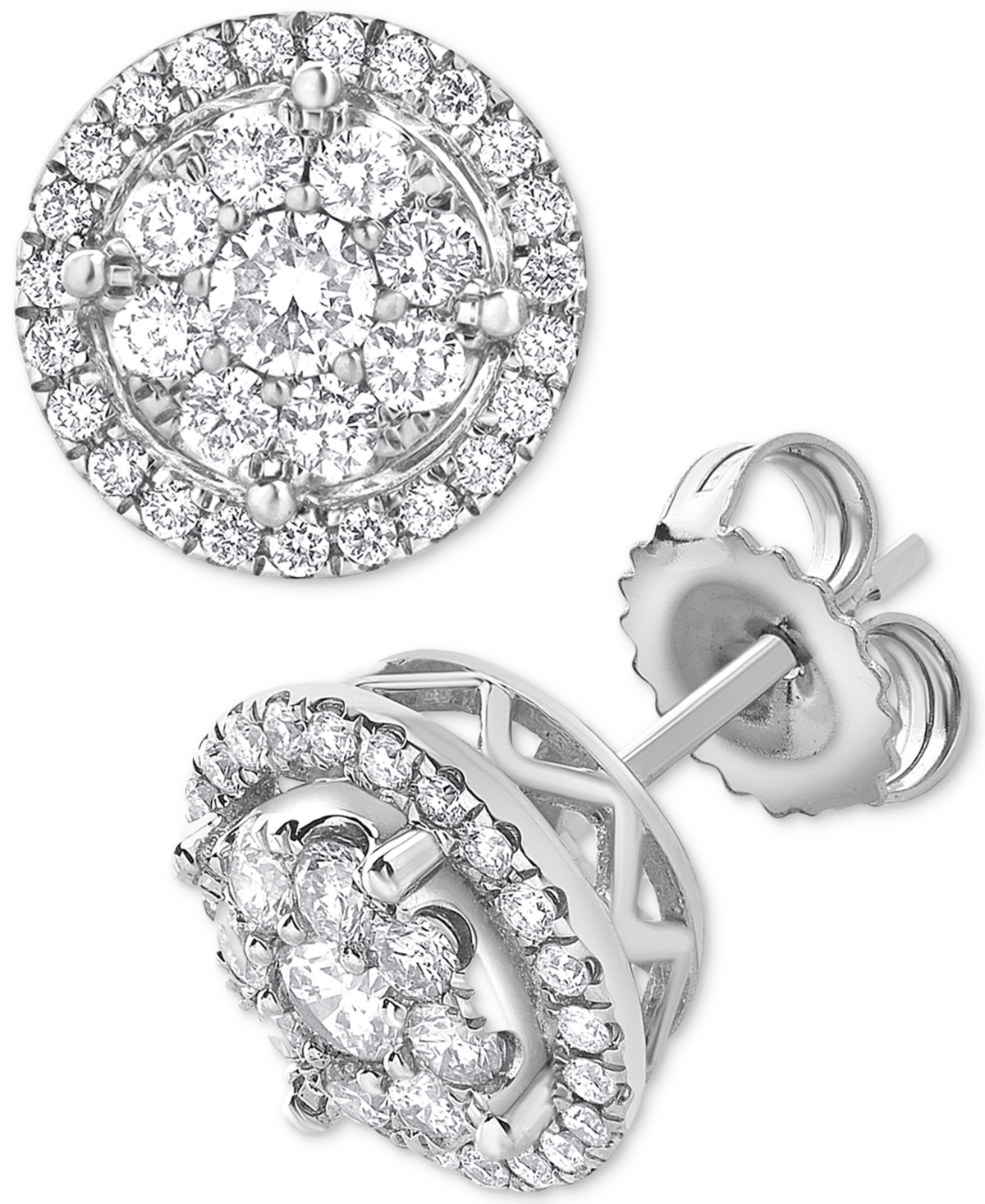 Click here for Diamond Cluster Round Stud Earrings (1 ct. t.w.) i... prices
