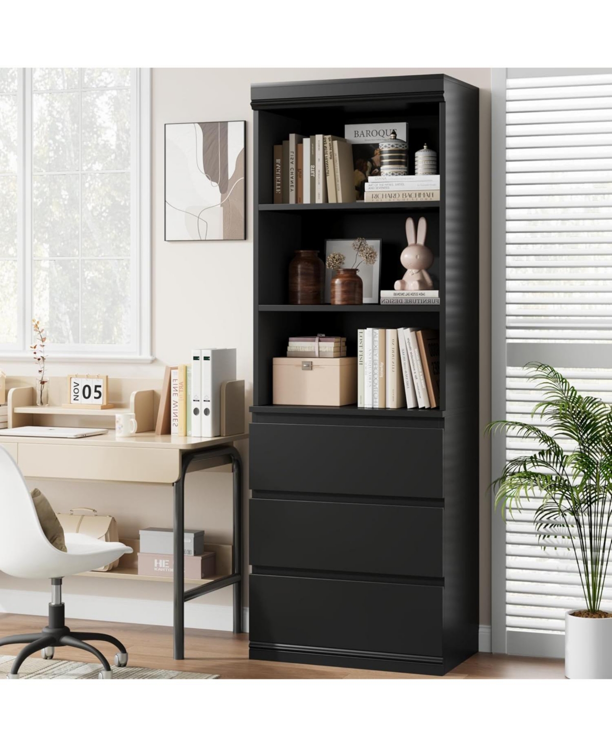 Click here for gaomon Bookcase with Drawers 70.27 Inches Tall Boo... prices