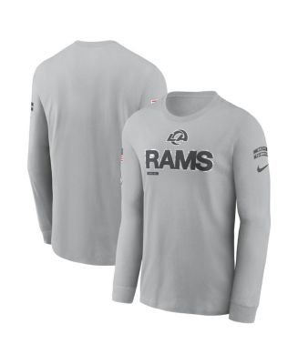 Nike Men's Gray Los Angeles Rams 2024 Salute To Service Long Sleeve T ...