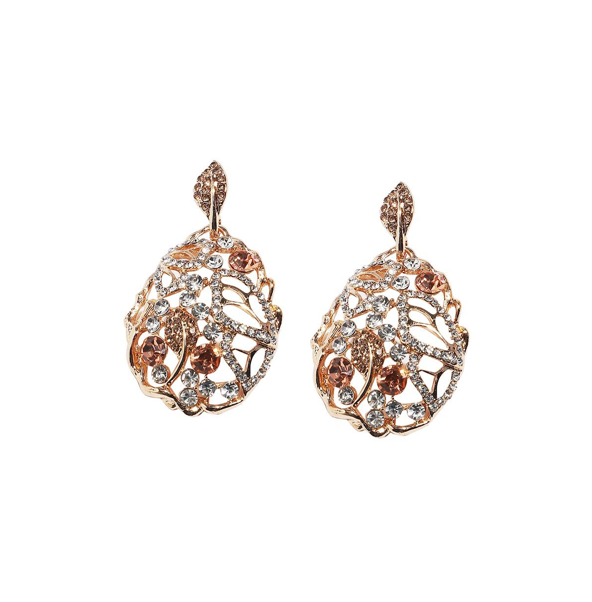 Click here for Abstract Leaf Drop Earrings - Brown prices