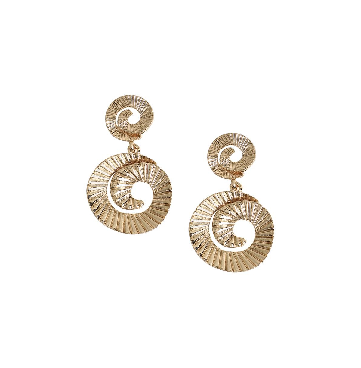Click here for Metallic Swirl Drop Earrings - Gold prices