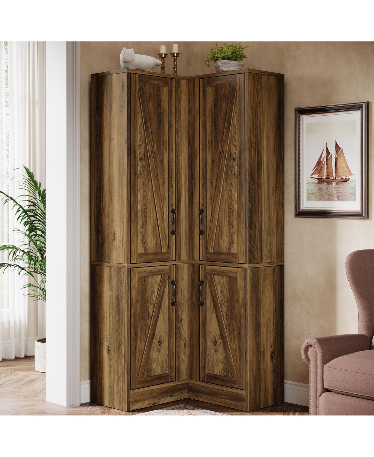 Click here for Tribesigns 70.8Farmhouse Storage Cabinet with 4 Do... prices