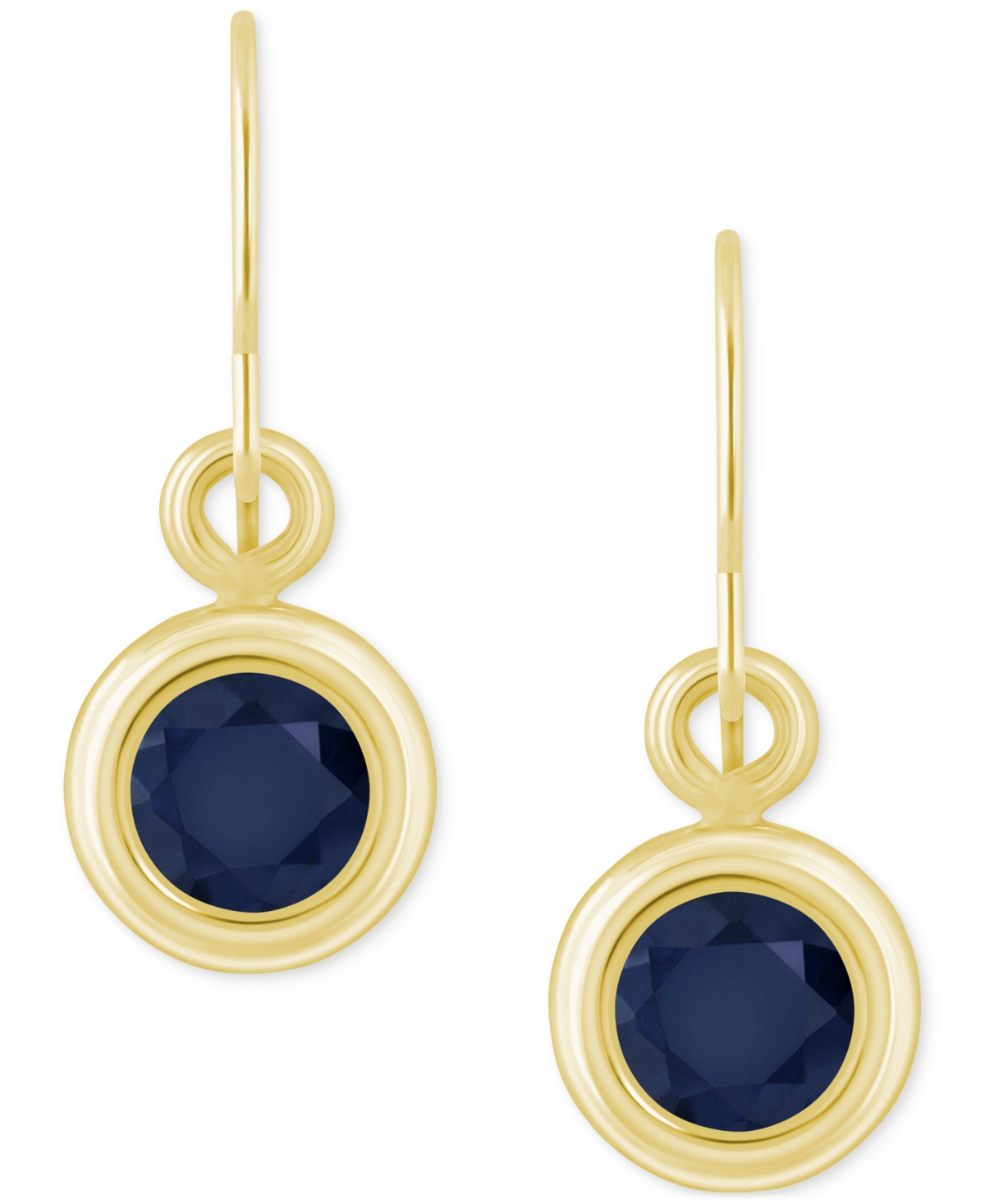 Click here for Sapphire Bezel Fish Hook Drop Earrings (3/4 ct. t.... prices