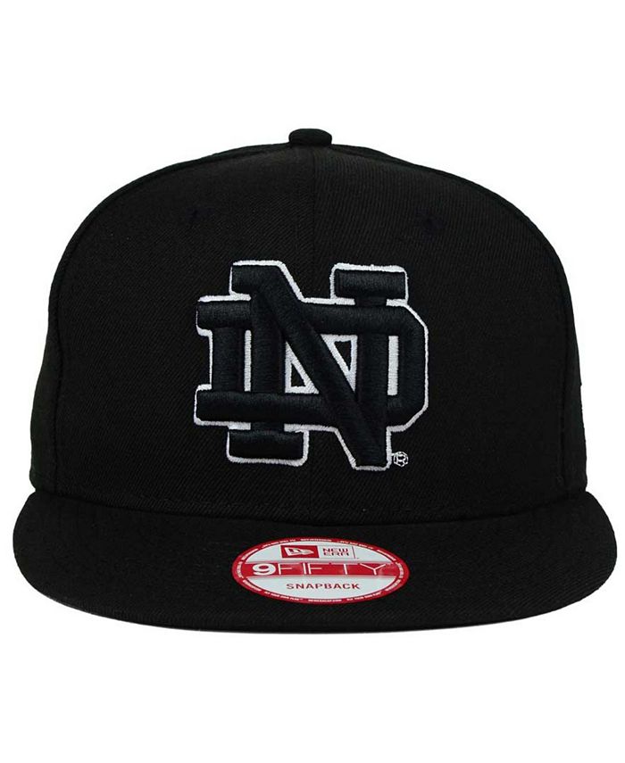 New Era Notre Dame Fighting Irish Black White 9FIFTY Snapback Cap - Macy's