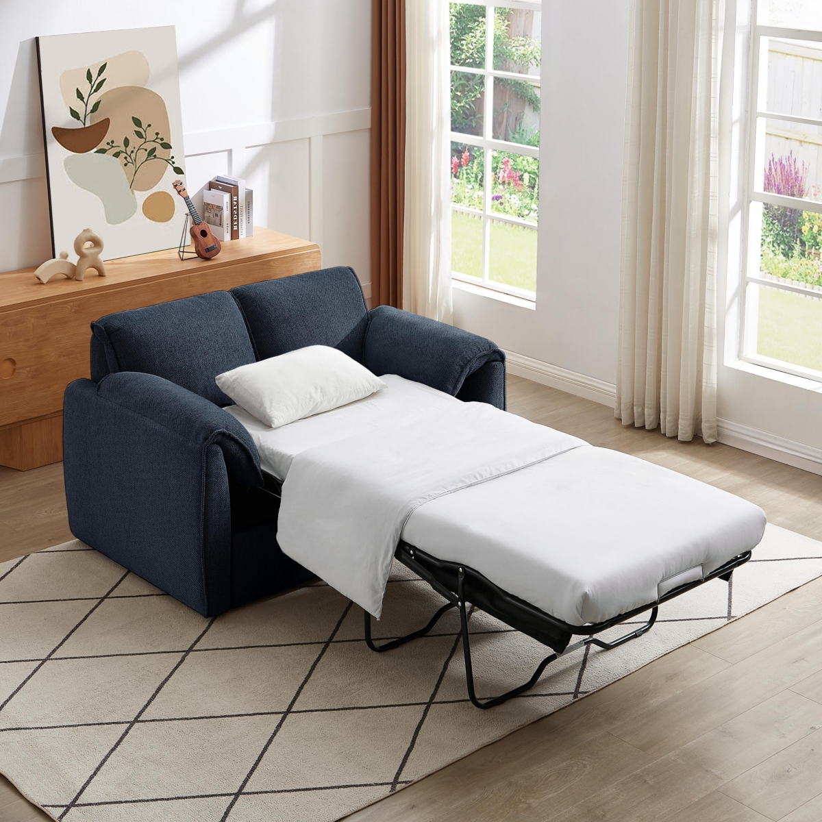 Click here for Chenille Sofa Bed - Modern Convertible Couch with... prices