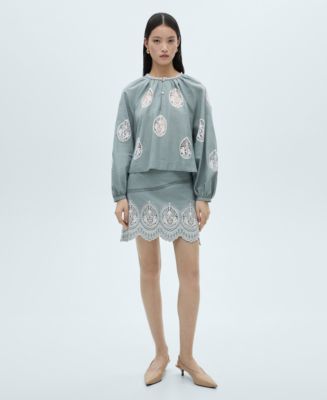 Mango Women's Embroidered Details Blouse - Macy's