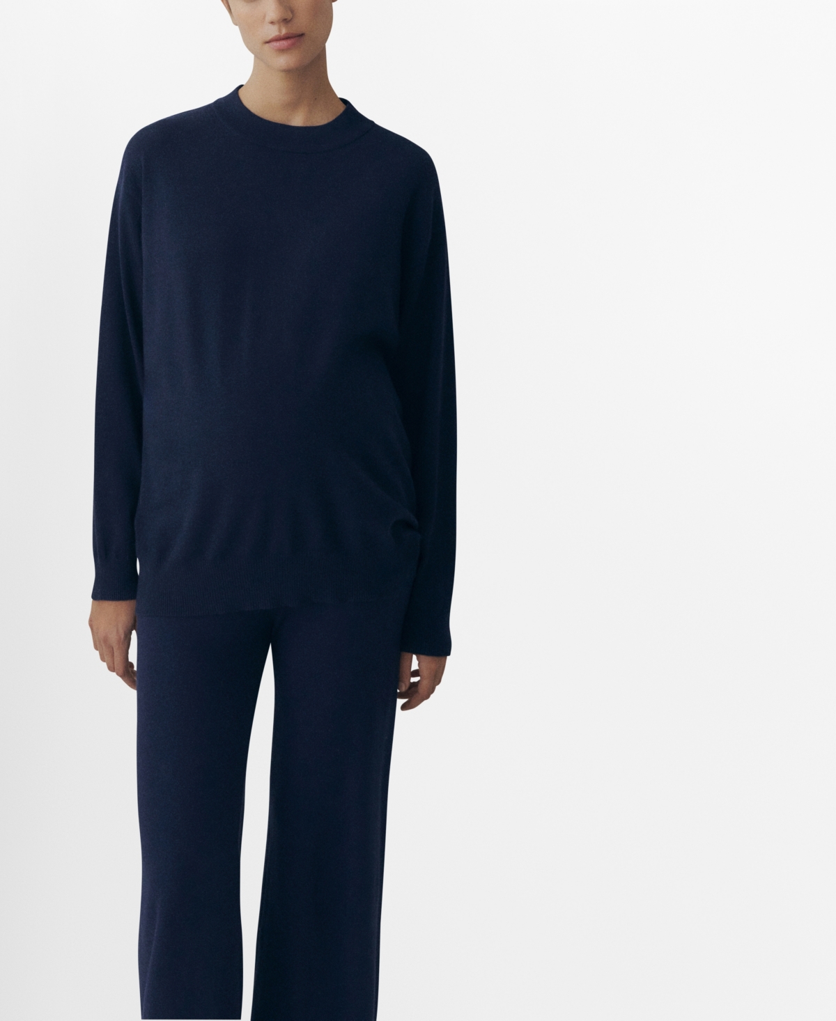 Click here for Mango Womens Cotton-Linen Round Neck Knitted Sweat... prices