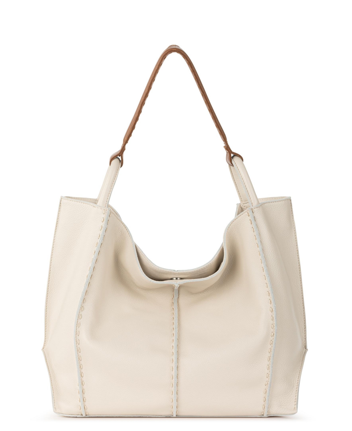 Click here for The Sak Womens Los Feliz Leather Tote Bag - Stone prices
