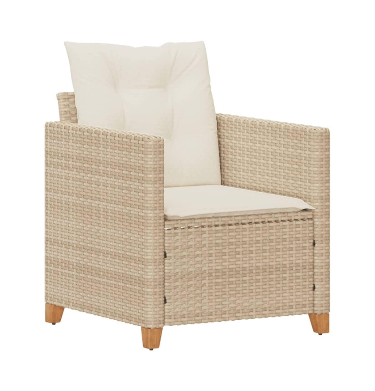 Click here for Patio Chair with Cushions Beige Poly Rattan - Beig... prices