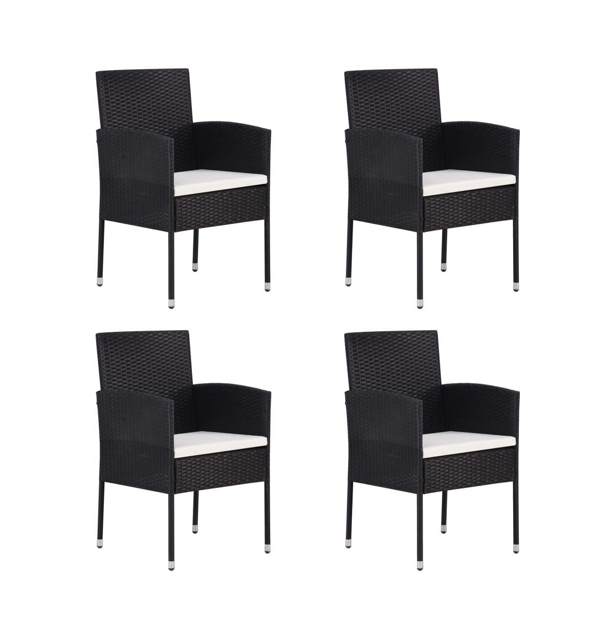 Click here for vidaXL Patio Chairs with Cream White Cushions 4 pc... prices