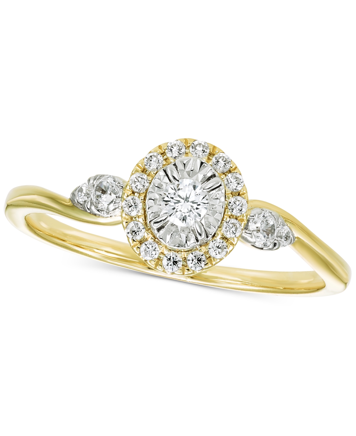 Click here for Diamond Halo Swirl Engagement Ring (1/4 ct. t.w.)... prices