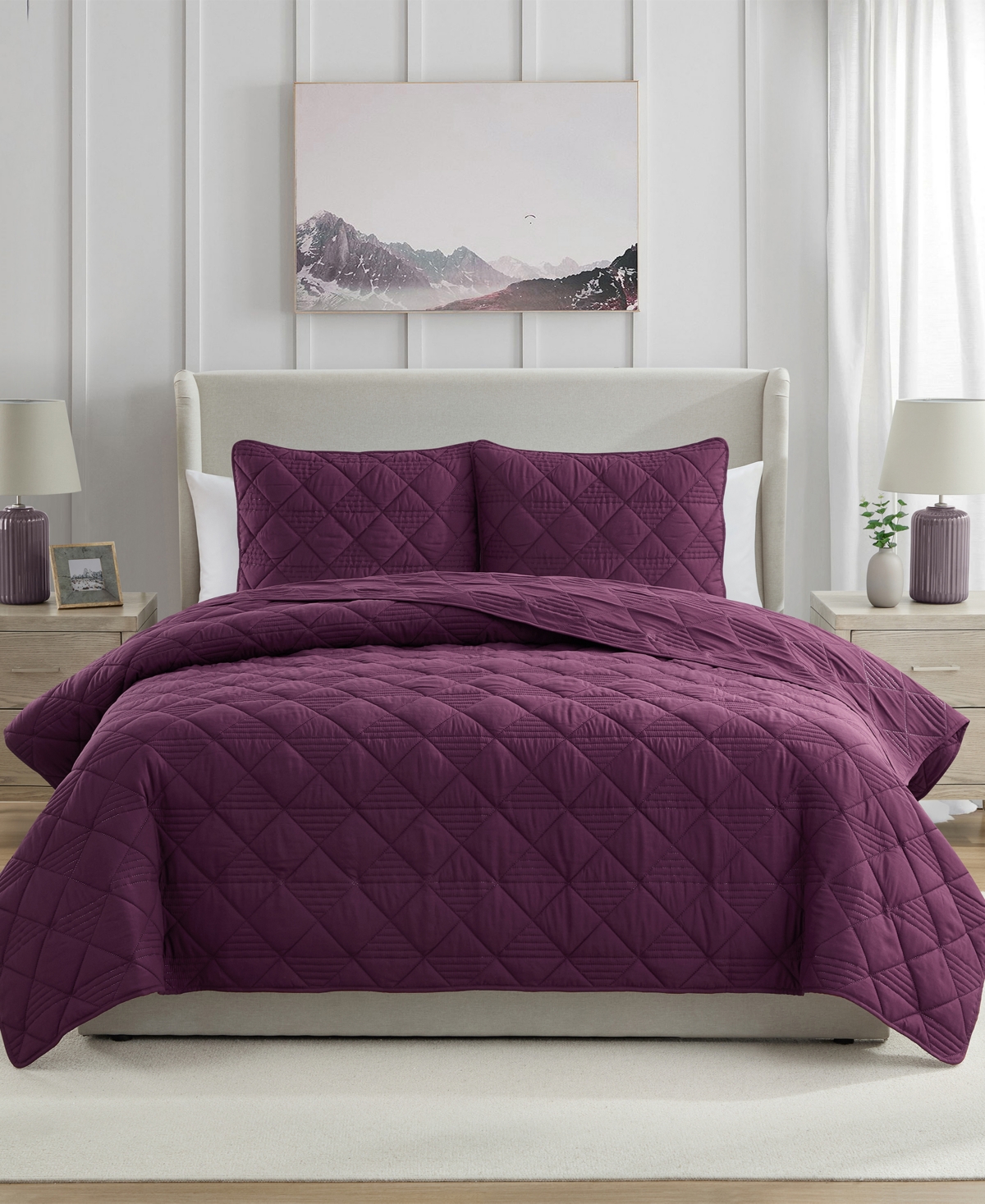 Click here for Vcny Home Lucy Pinsonic Diamond 3-Pc. Quilt Set  K... prices