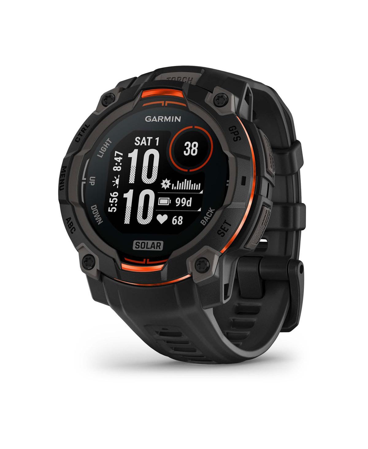 Instinct 3  45mm Solar  Black/Black - Black and orange