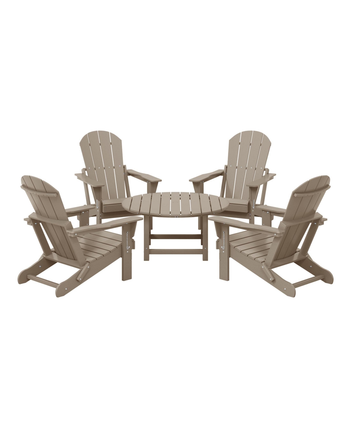Click here for 5-Piece Hdpe Folding Adirondack Chair Outdoor Pati... prices