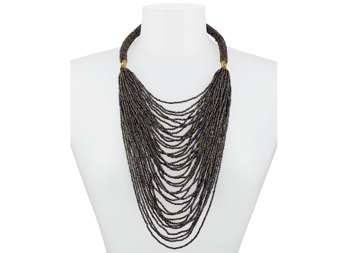 Click here for Kendi Amani Kanana Beaded Necklace - Chameleon bro... prices