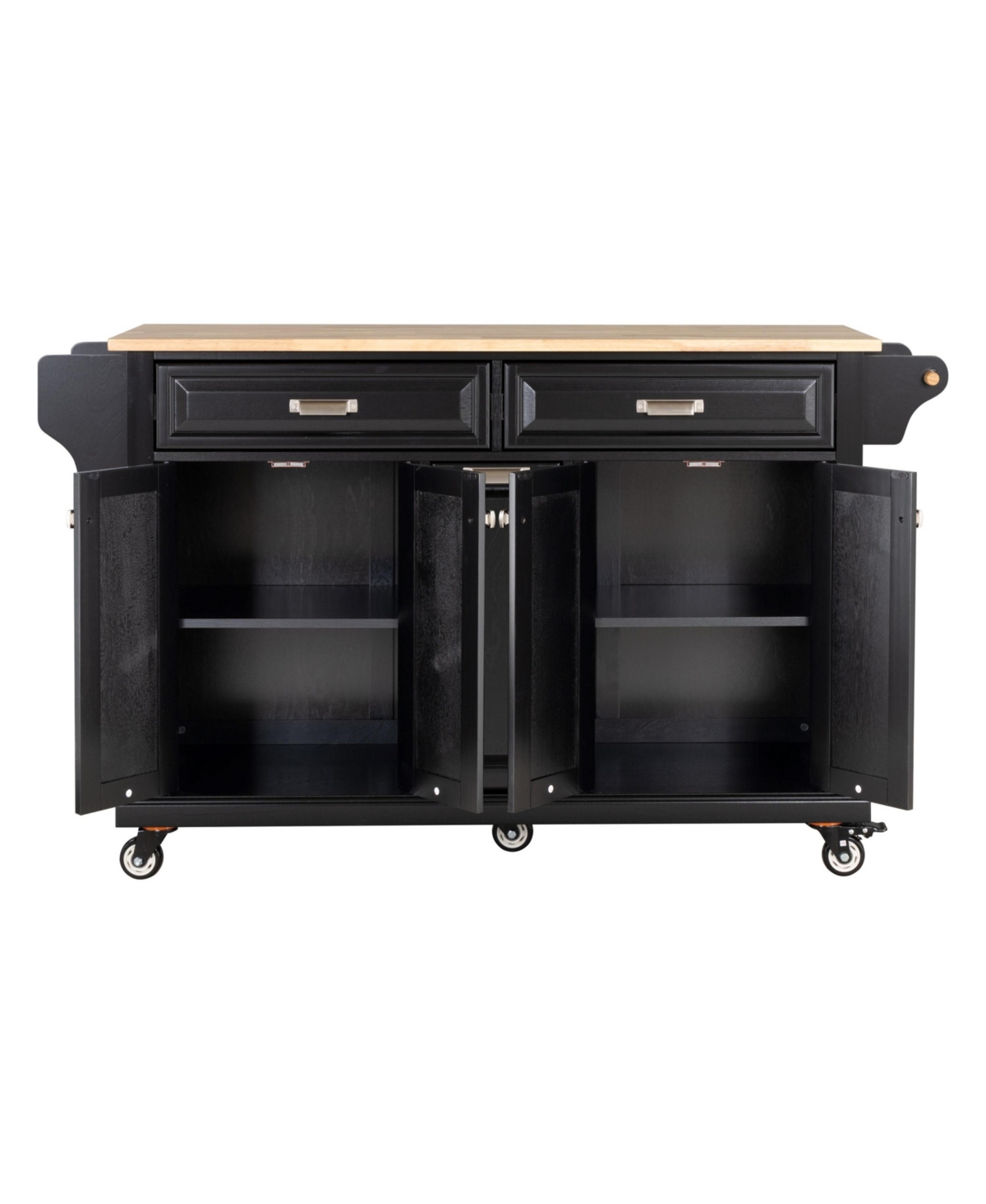 Click here for Kitchen Island with Wooden Top and Spacious Storag... prices