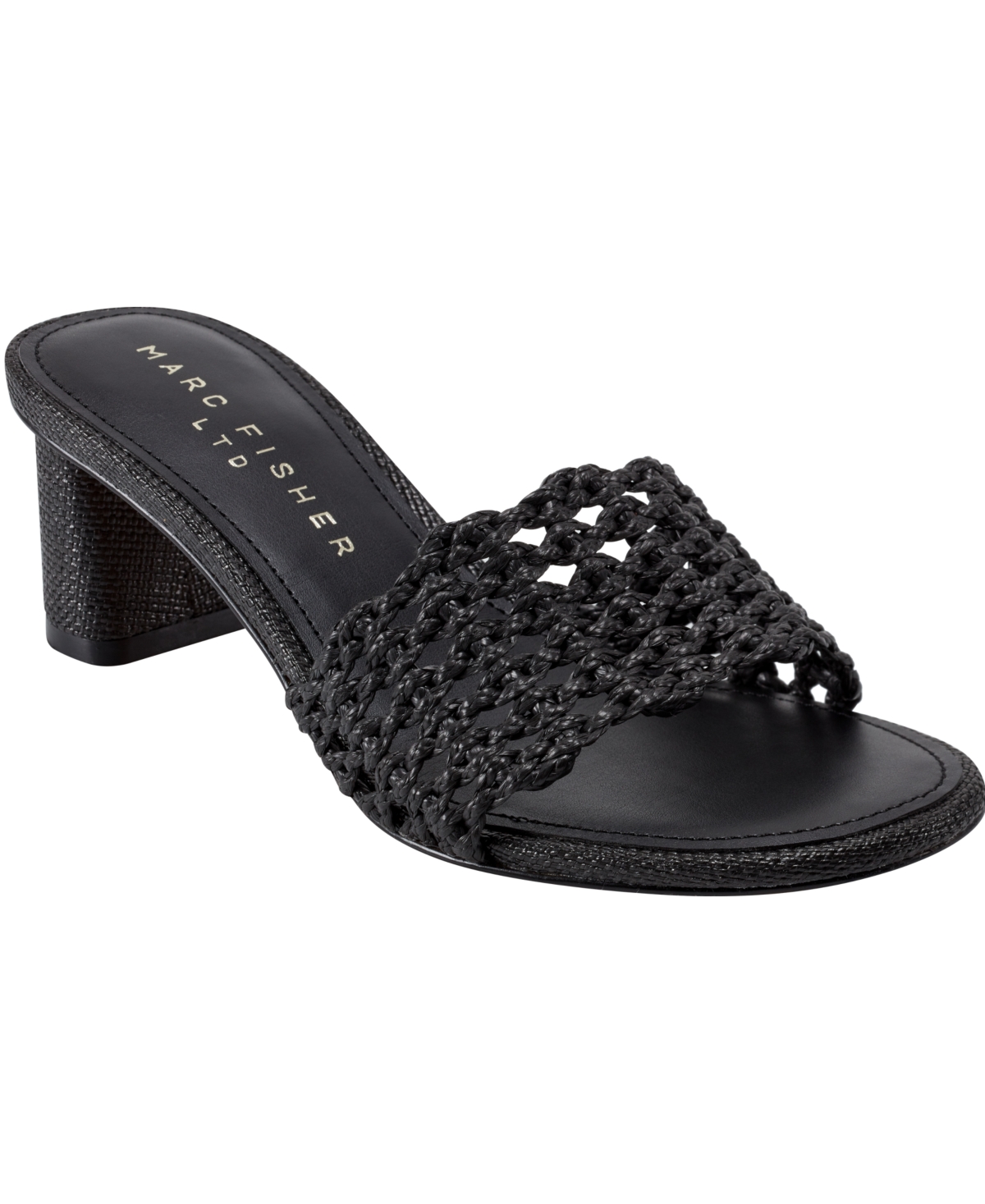 Marc Fisher Ltd Womens Jazmine Woven Slip-On Sandals - Black
