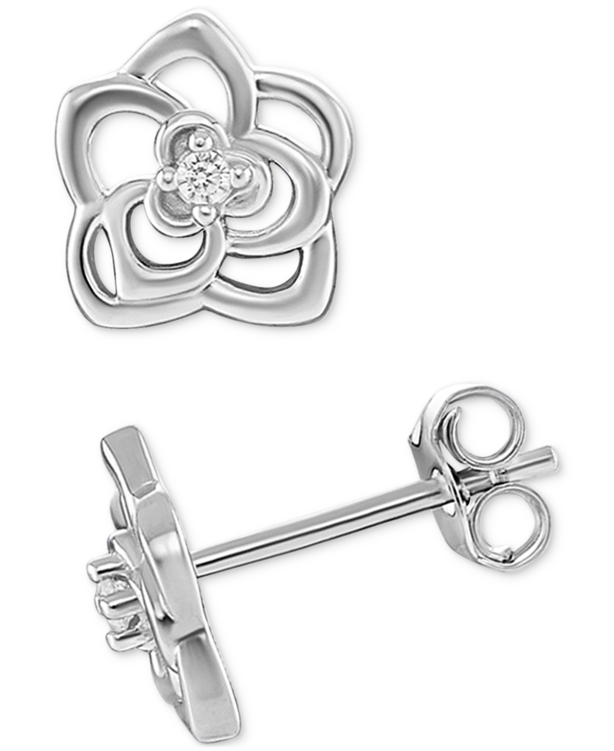 Click here for Giani Bernini Cubic Zirconia Openwork Rose Stud Ea... prices