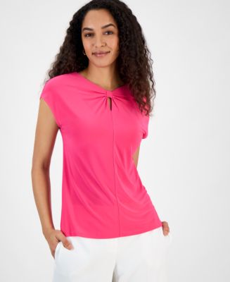 Kasper Women's Scrunch-Front Cap-Sleeve Top - Macy's