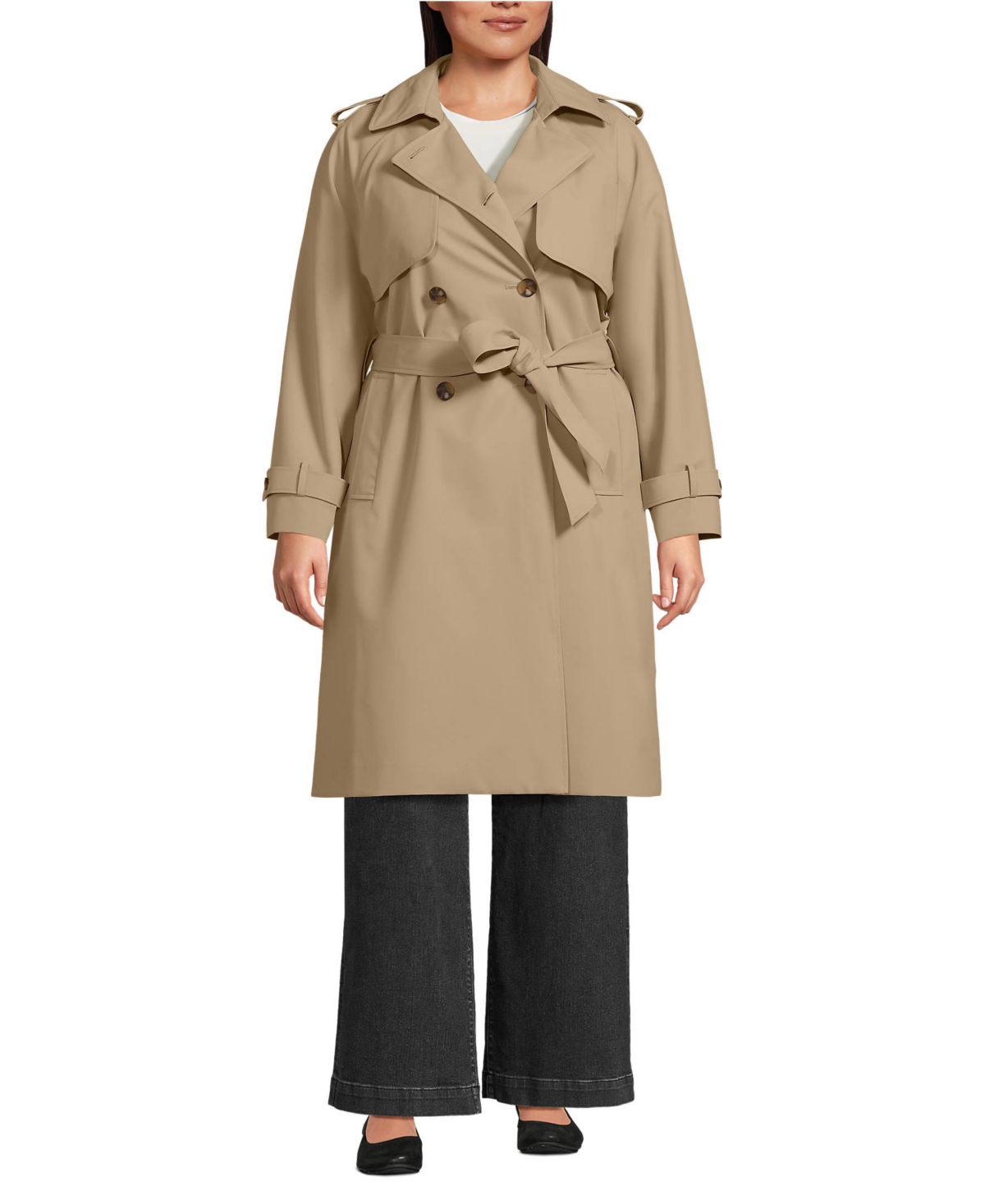 Click here for Lands End Plus Size Squall Waterproof Modern Trenc... prices