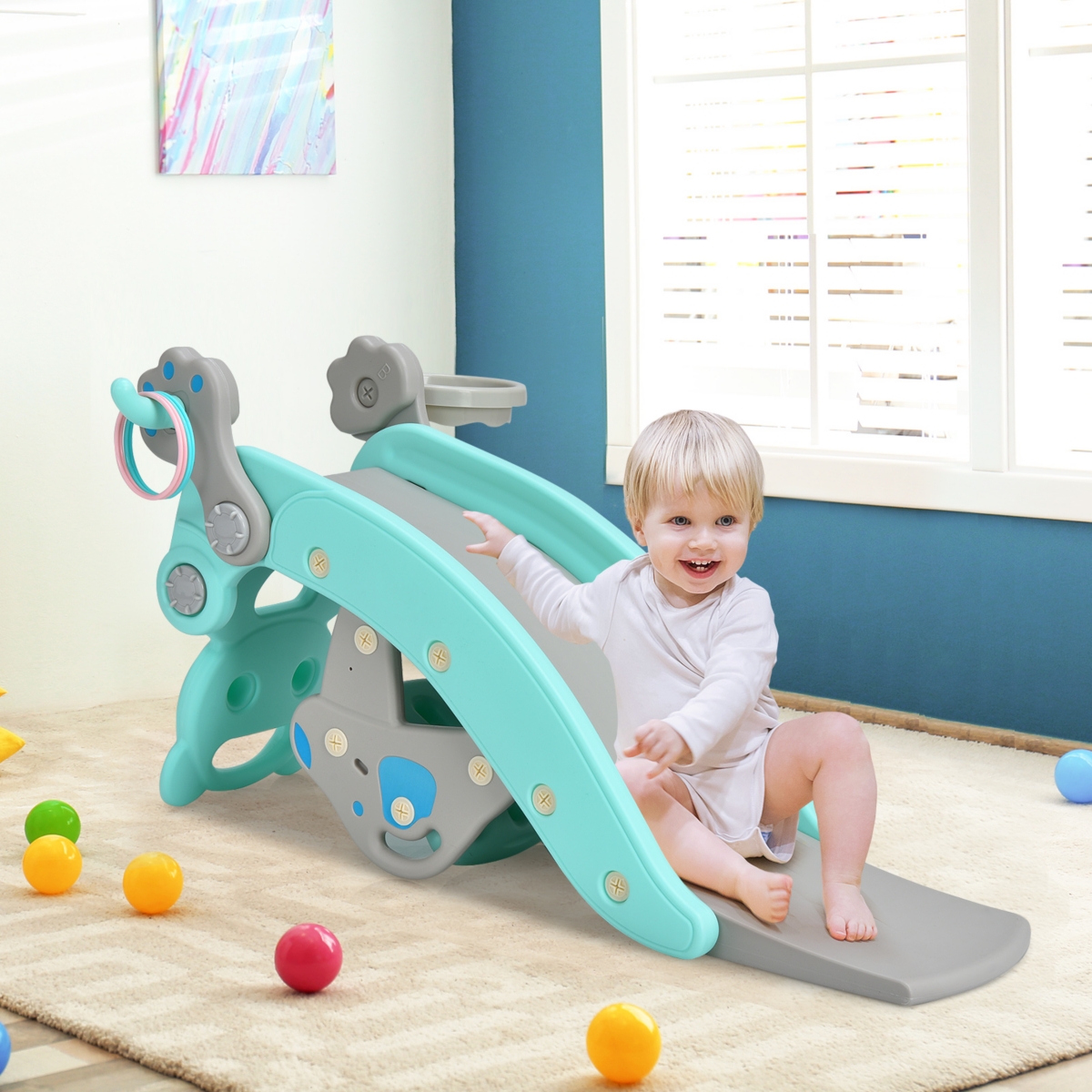 Click here for 4-in-1 Toddler Slide and Rocking Horse Playset wit... prices