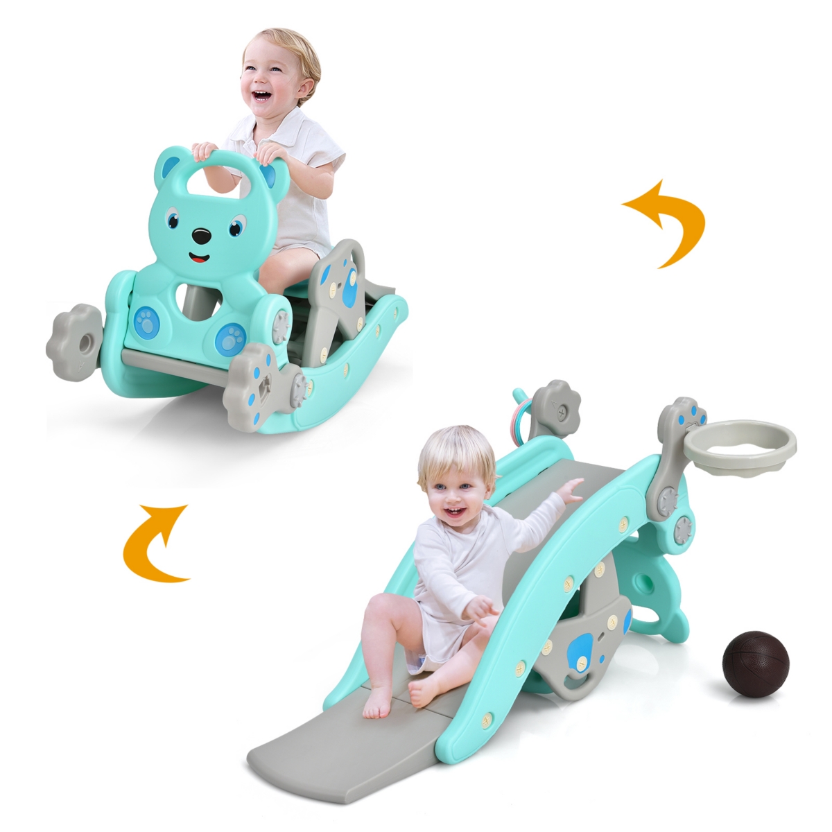 Click here for 4-in-1 Toddler Slide and Rocking Horse Playset wit... prices