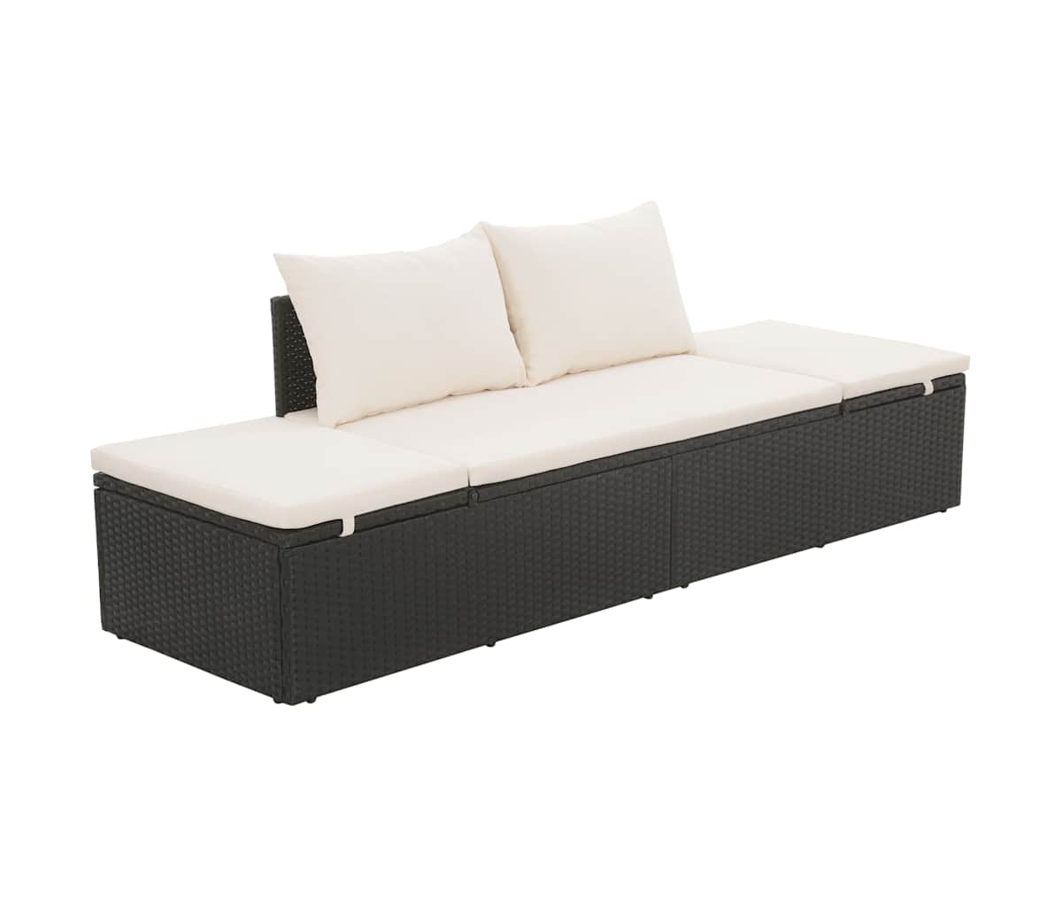 Click here for Patio Bed Gray 76.8x23.6 Poly Rattan - Black prices