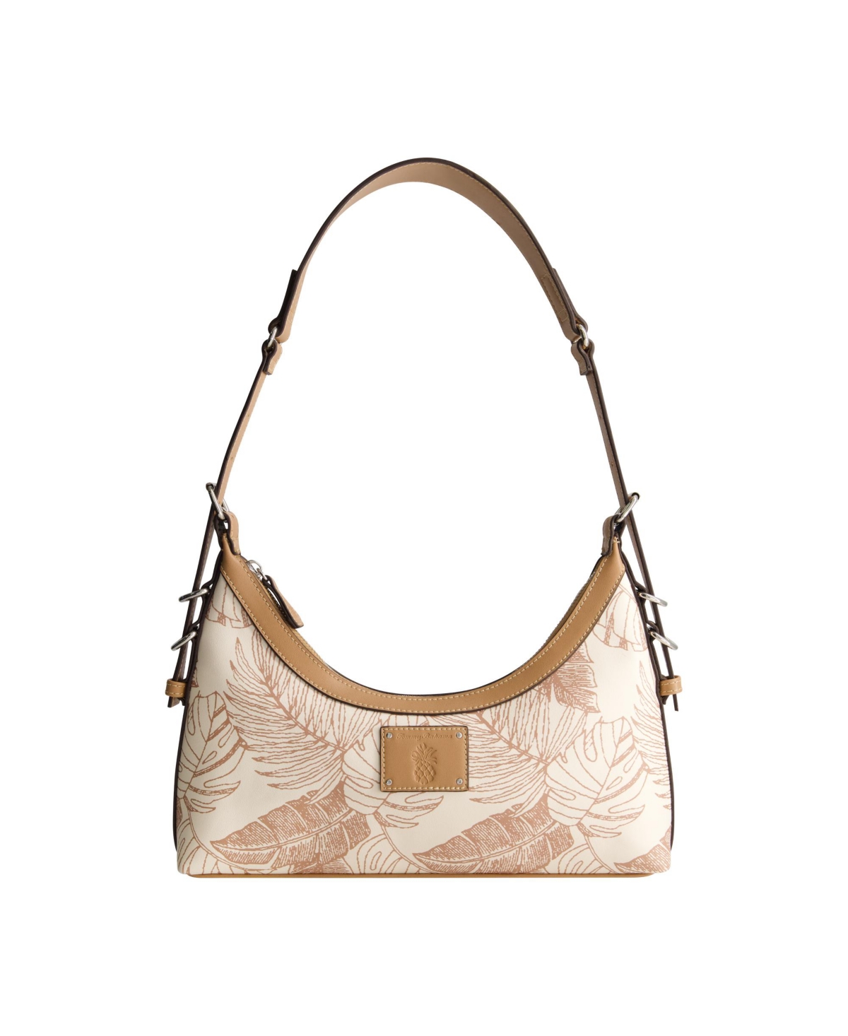 Click here for Tommy Bahama Graphic Leaf Print City Hobo - Tan prices