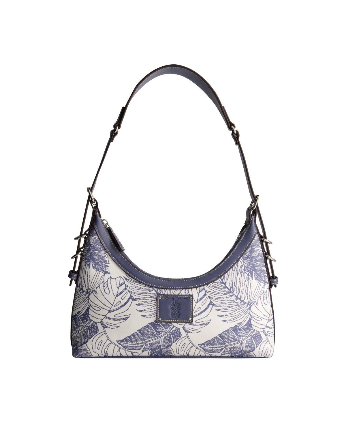 Click here for Tommy Bahama Graphic Leaf Print City Hobo - Navy prices