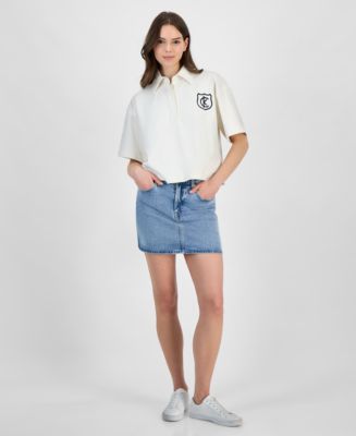 Calvin Klein Jeans Women's Rugby Jersey Top & Denim Mini Skirt - Macy's
