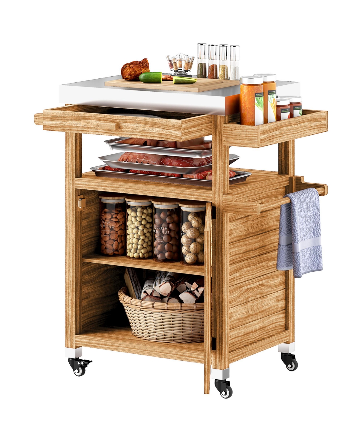 Click here for Outsunny Grill Cart  Stainless Steel Top Kitchen I... prices