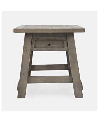 Outer Banks Reclaimed Pine USB Charging End Table - Driftwood - Macy's