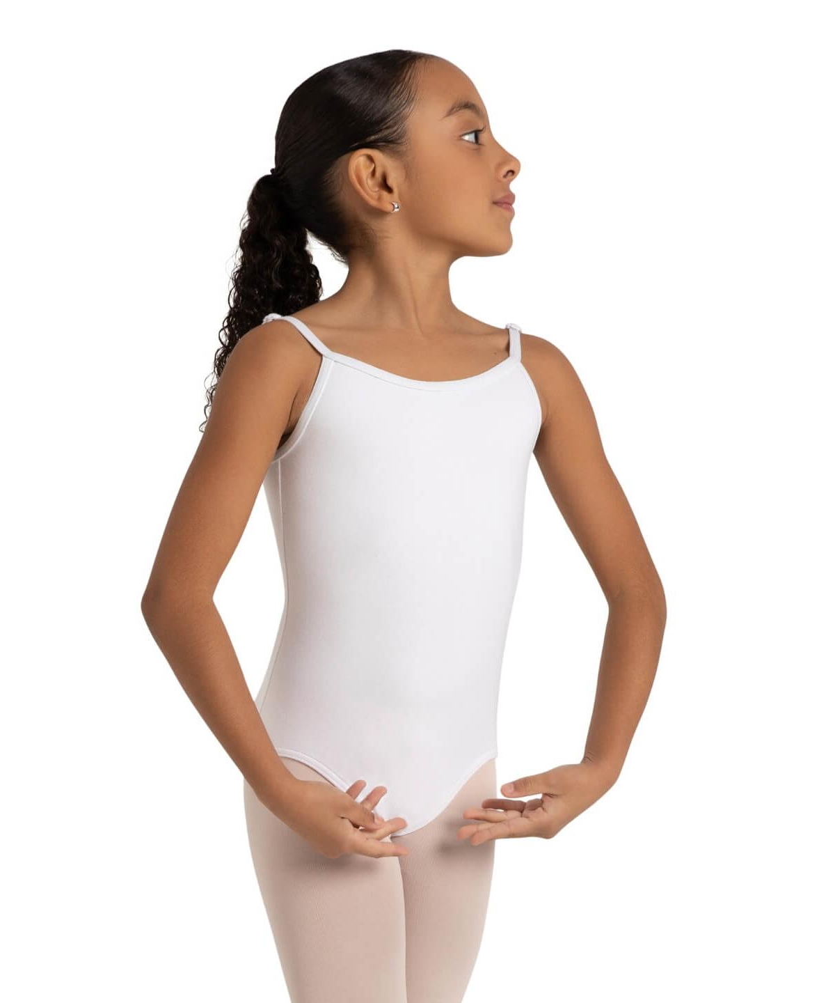 Capezio Girls Camisole Leotard w/ Adjustable Straps - White
