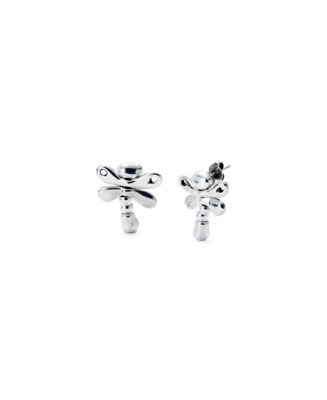 UNOde50 Sterling Silver Plated Dragonfly Earrings - Macy's
