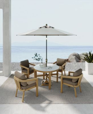 Reid Outdoor 5pc Set (Round Dining Table & 4 Dining Chairs), Created ...