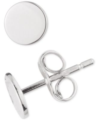 Lauren Ralph Lauren Sterling Silver Disc Stud Earrings - Macy's