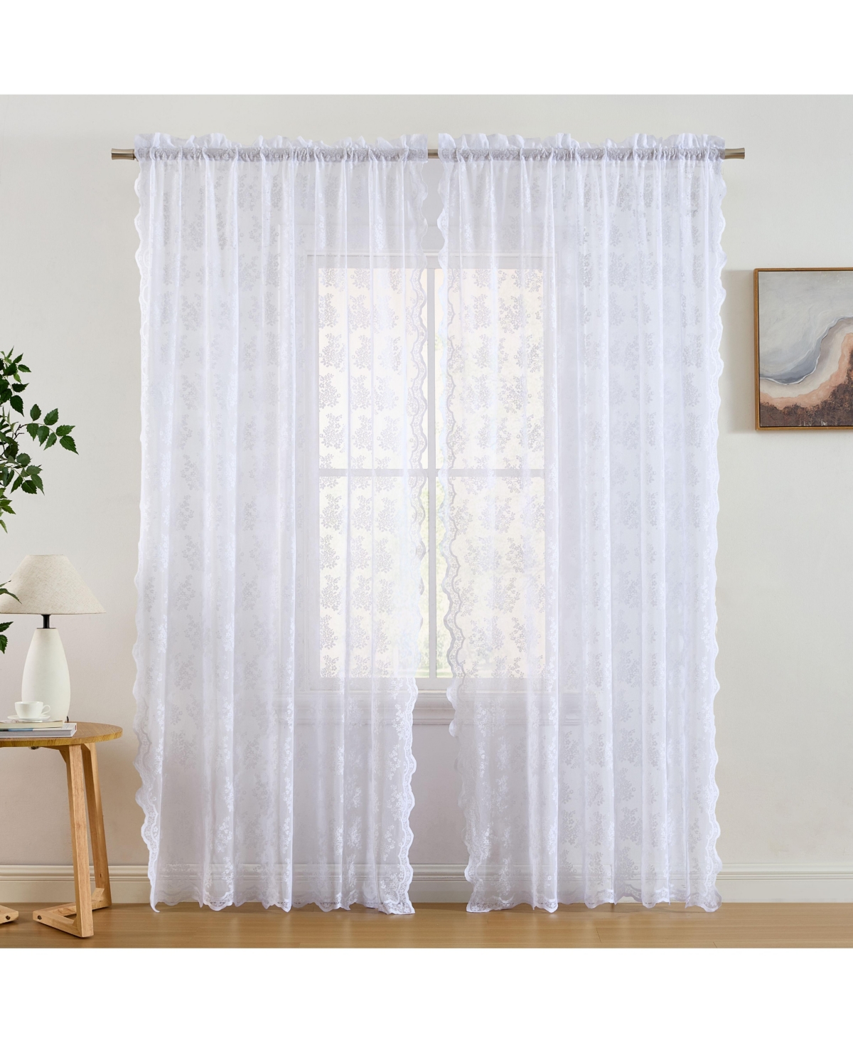 Click here for Hlc.me Jolene Floral Soft Decorative Lace Semi She... prices
