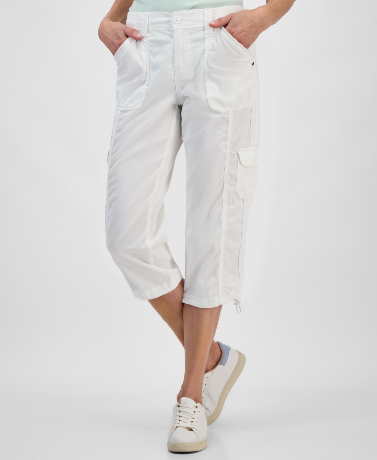 Click here for Style & Co Womens Mid-Rise Cargo Capri Pants  Excl... prices