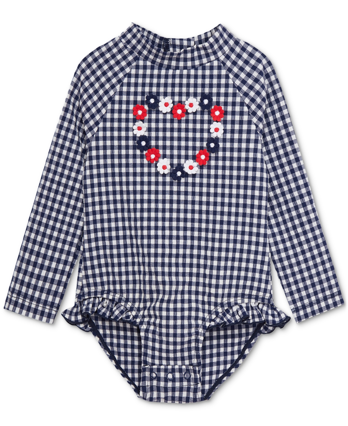 Click here for Little Me Baby Girls Gingham One-Piece Rashguard S... prices