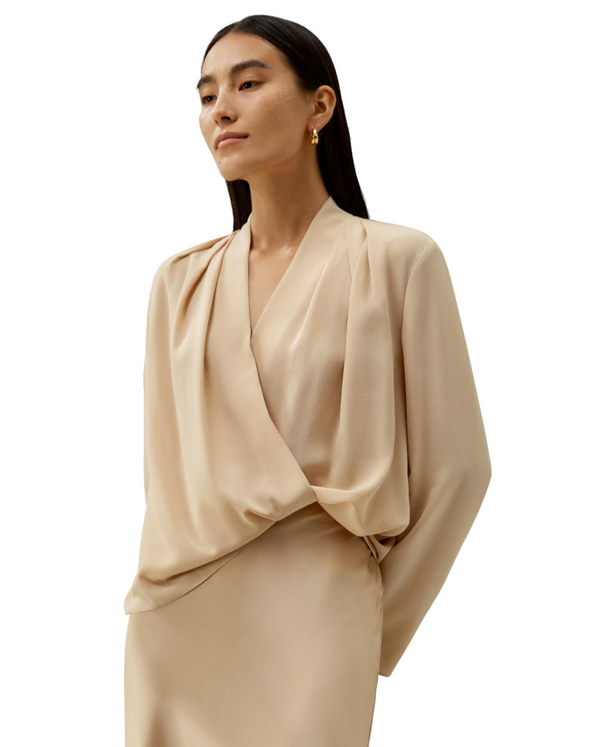 Click here for Lilysilk Womens Silk Crepe de Chine Long Sleeve Bl... prices