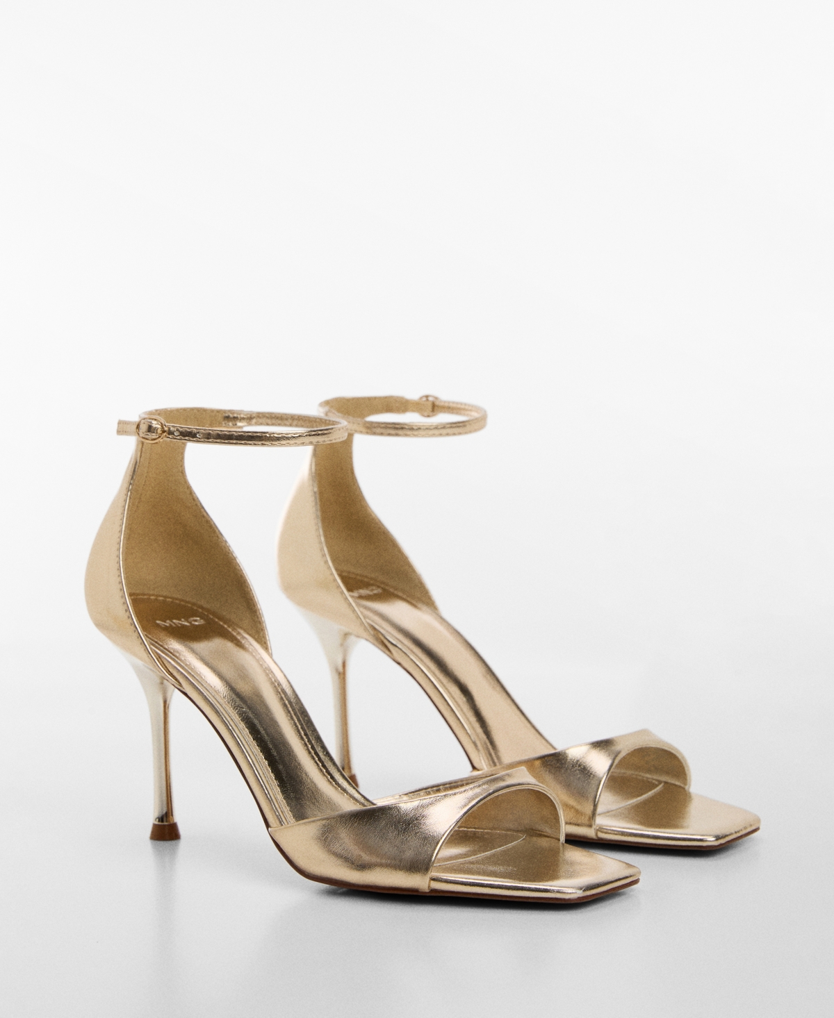 Click here for Mango Womens Metallic Effect Heeled Sandals - Gold prices