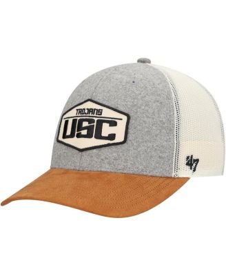 '47 Brand Men's Heather Gray USC Trojans Drover Trucker Adjustable Hat ...