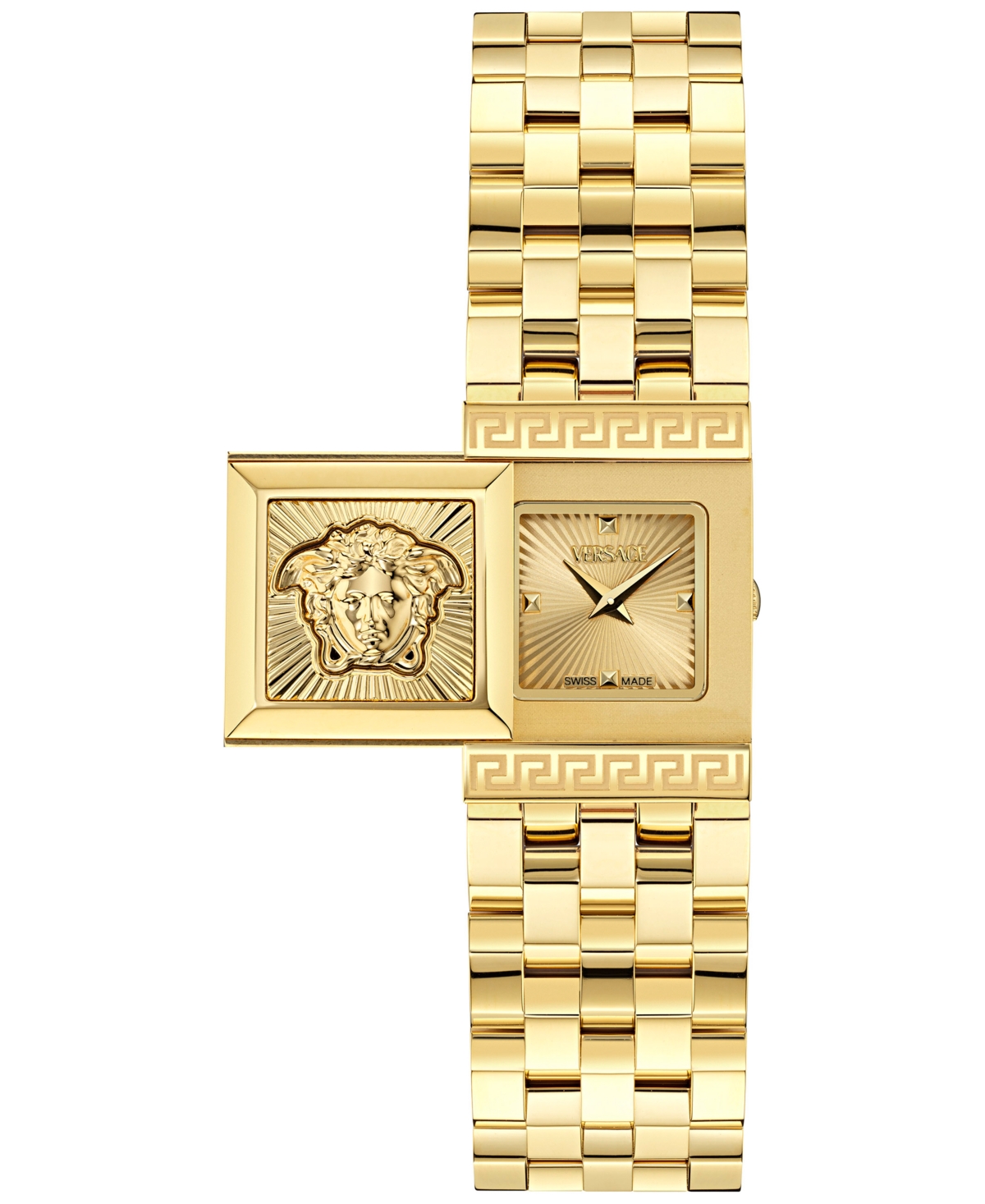 Click here for Versace Womens Swiss Reveal Square Gold Ion Plated... prices