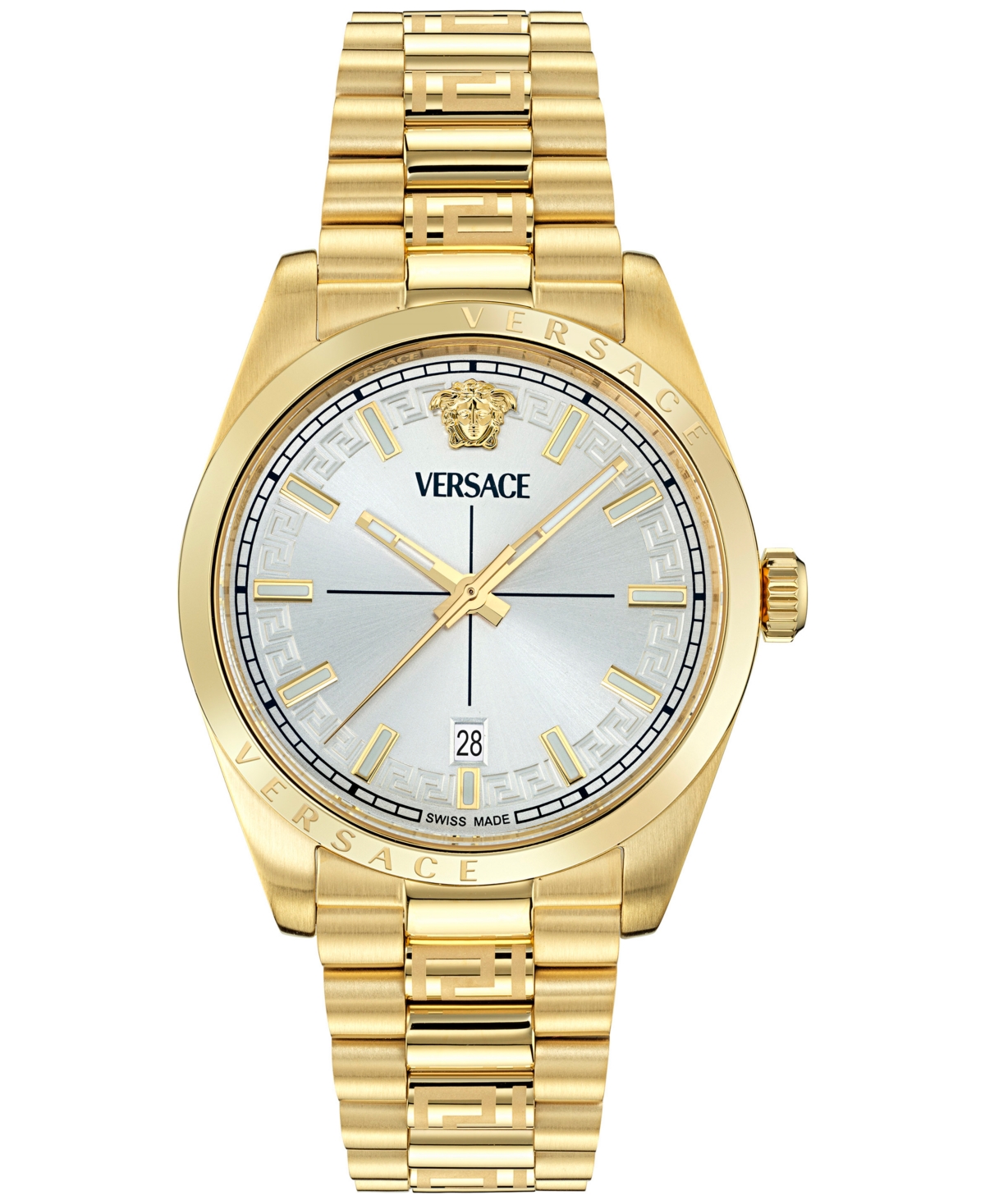 Click here for Versace Mens Swiss Millenyium Gold Ion Plated Brac... prices