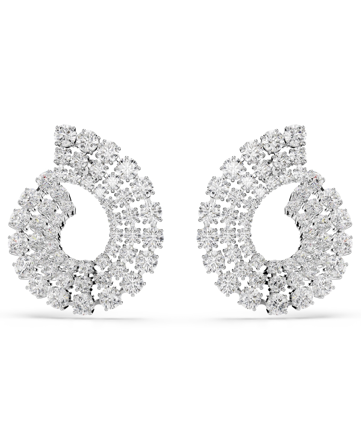 Click here for Swarovski Matrix Rhodium Plated Round Cuts Hoop Ea... prices