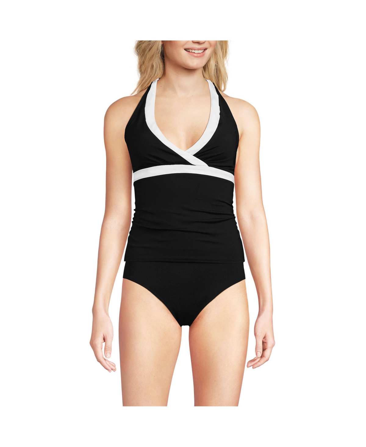 Click here for Lands End Womens D-Cup V-Neck Halter Tankini Top -... prices